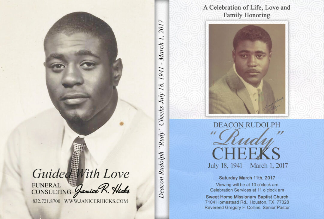 Deacon Rudolph Cheeks2 DVD COVER INSERT - McCoy & Harrison Funeral Home